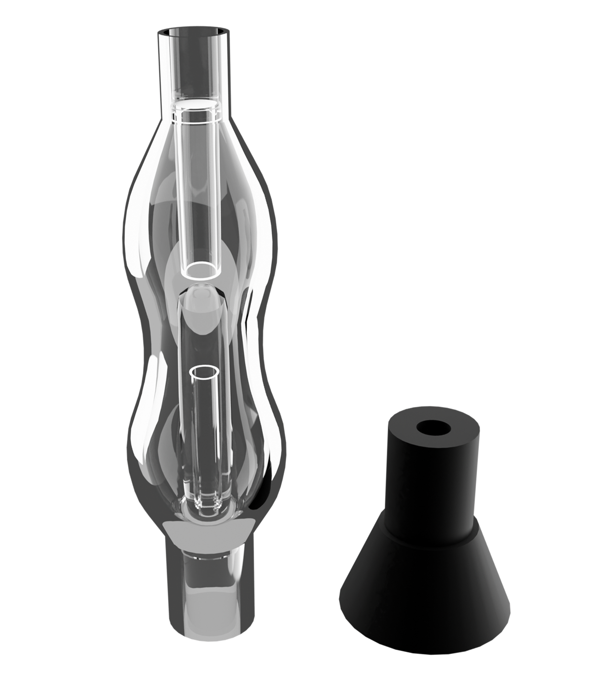 Glass Water Bubbler + Silicone Adapter for Hippie Pipe X– TheHippiePipe.com